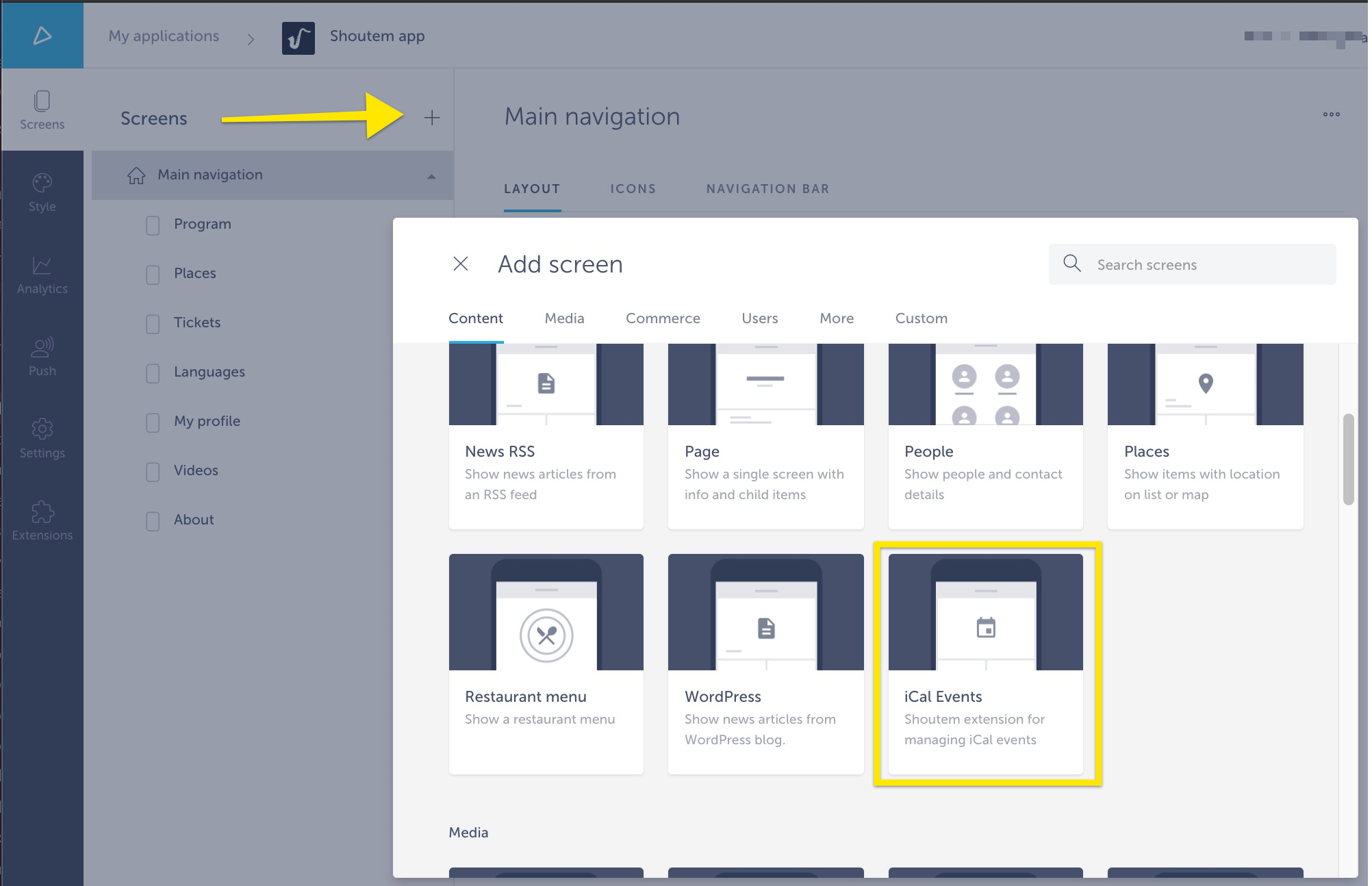 Integrate iCal to display your event schedule | Shoutem